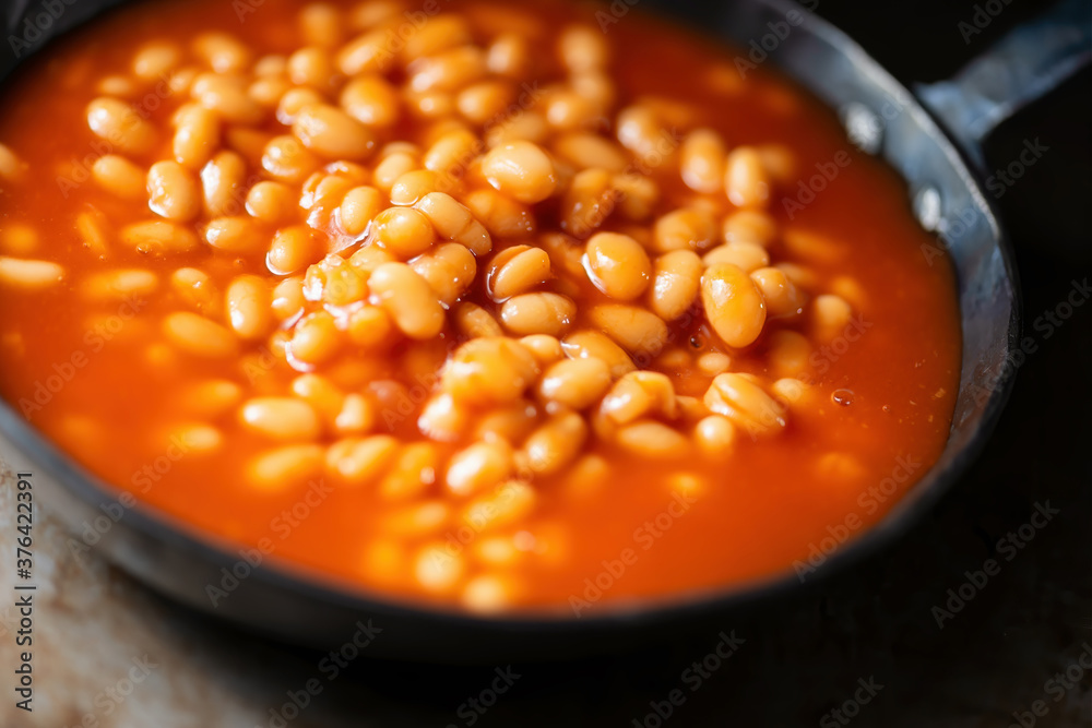 rustic english baked beans in tomato Stock Photo | Adobe Stock