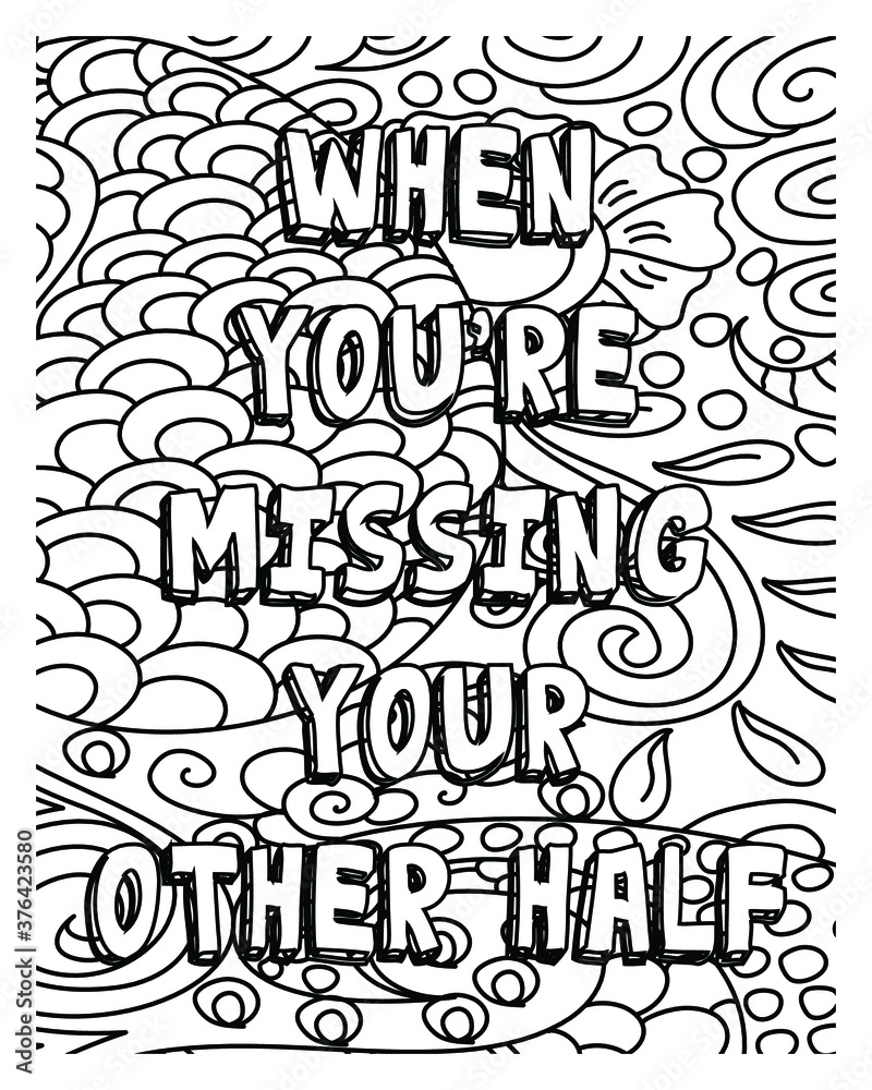 love l quotes coloring book page .inspirational quotes coloring Stock ...