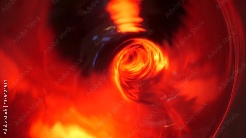 Symbol of hell, inferno and infinity. Red liquid hypnotic looped aqua ...