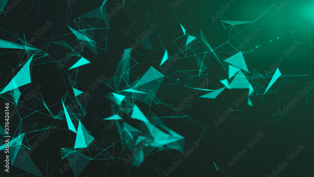 Cyan abstract technology modern background with spotted particles and ...