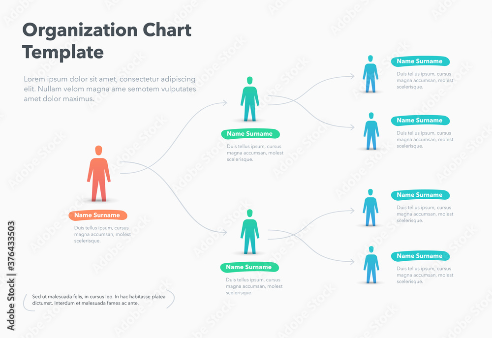 Company organization chart template with place for your content. Easy ...