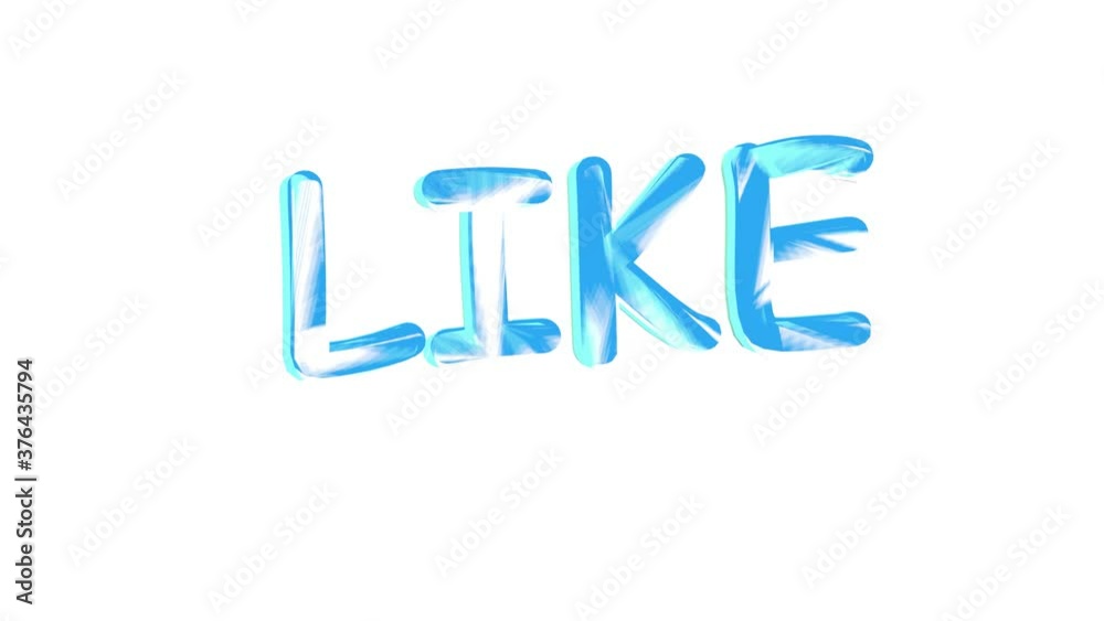 Animated white lettering word Like on transparent background. Moving ...
