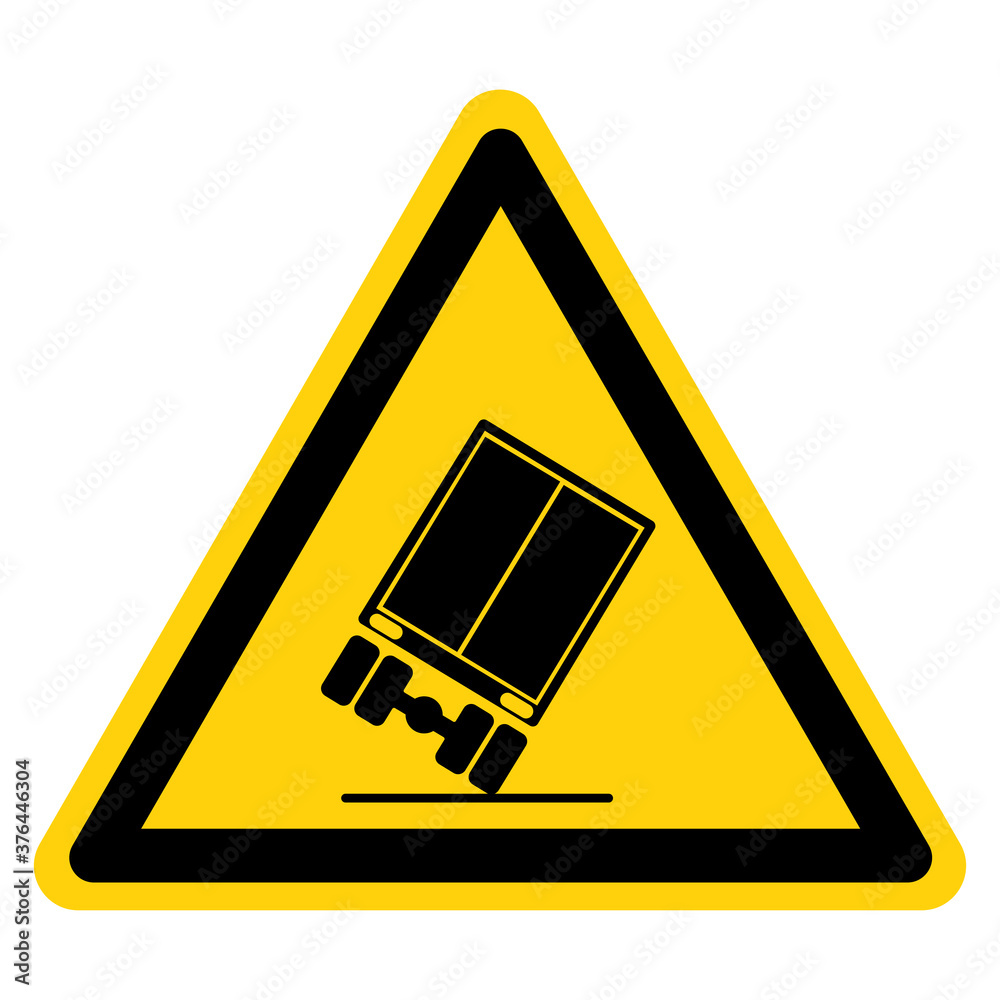 Warning Tip Over Hazard Symbol Sign, Vector Illustration, Isolate On ...