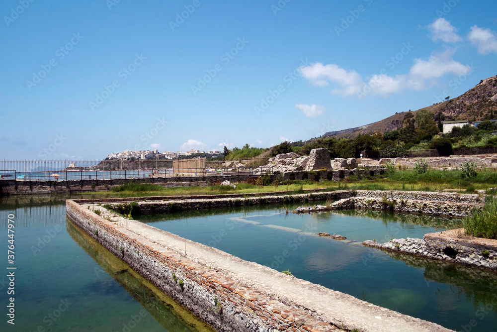 The ancient Roman Tiberius fish farm, Sperlonga, Lazio Stock Photo ...