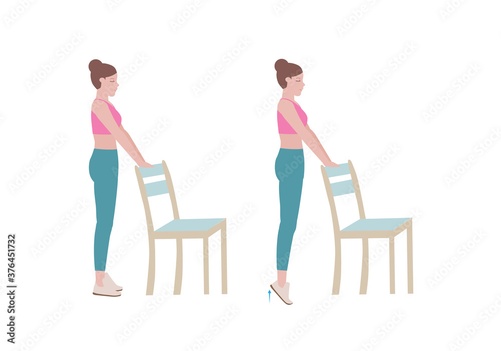 Exercises that can be done at-home using a sturdy chair. Stand on a ...