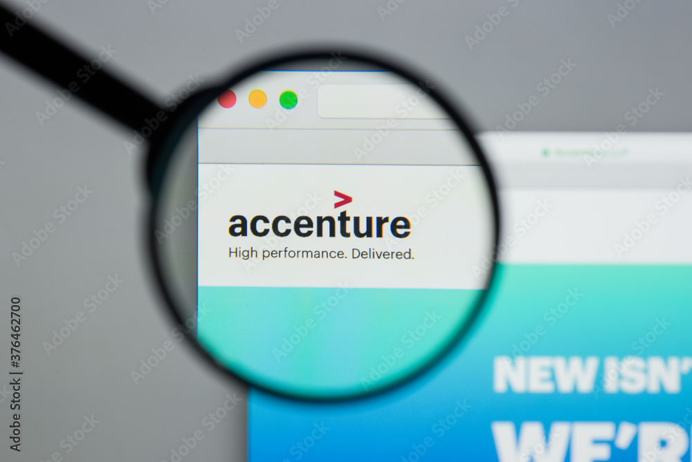 Milan, Italy - August 10, 2017: Accenture. website homepage. It is a ...