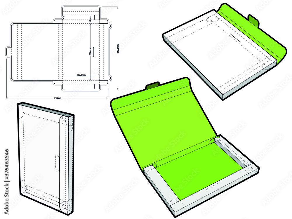 Packaging Envelope and Die-cut Pattern. The .eps file is full scale and ...