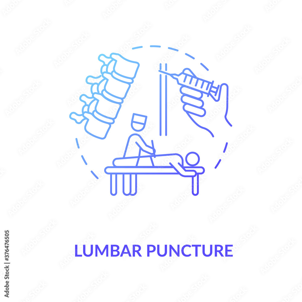 Lumbar puncture concept icon. Central nervous system diseases ...