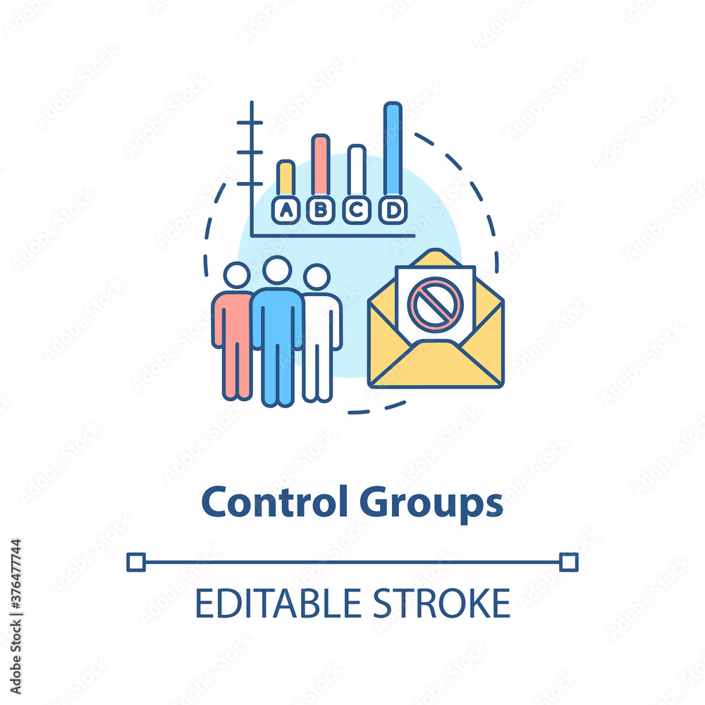 Control groups concept icon. Measurement marketing campaign impact idea ...