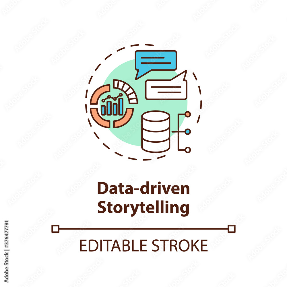 Data-driven storytelling concept icon. Increase audience engagement ...