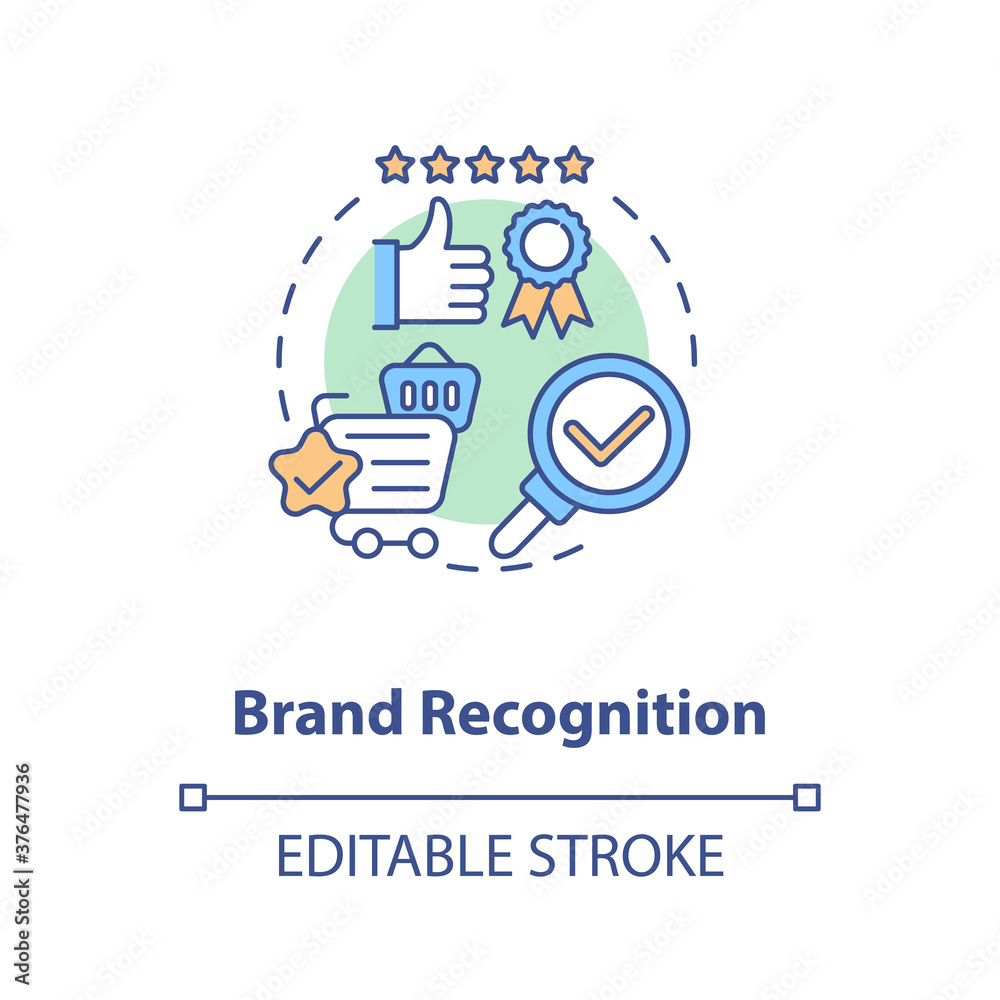 Brand recognition concept icon. Consumer perception. Company and ...