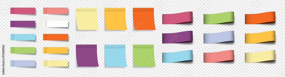 Post note stickers. Sticky notes. Stickers with sheets and labels ...