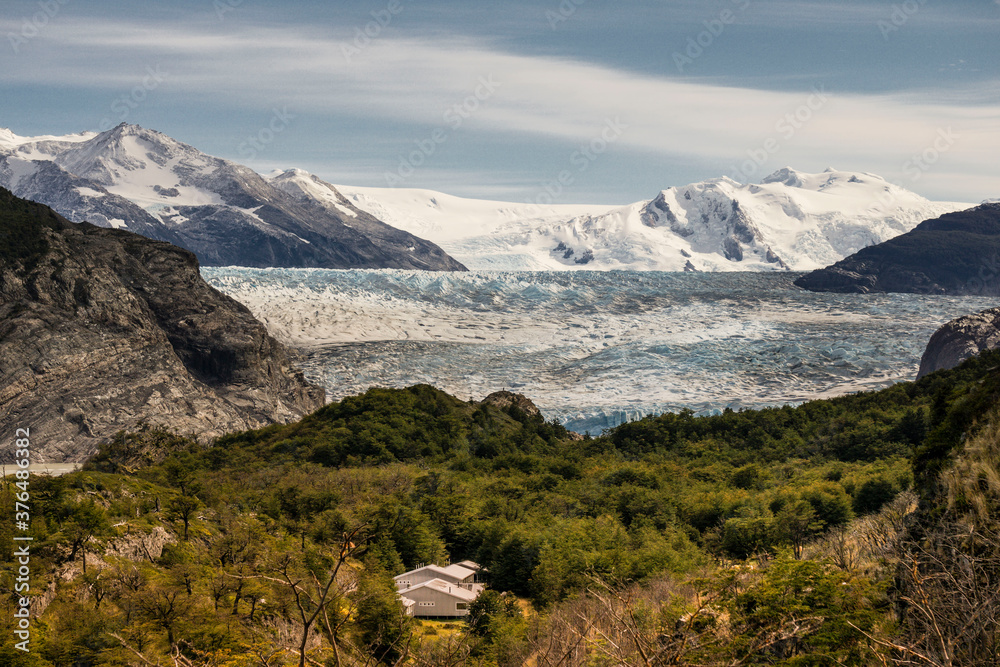 refugio y glaciar Grey, valle del lago Grey, trekking W, Parque ...