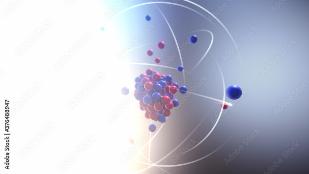 Atomic Nucleus. Nuclear Physics Concept. Small, Dense Region Consisting ...