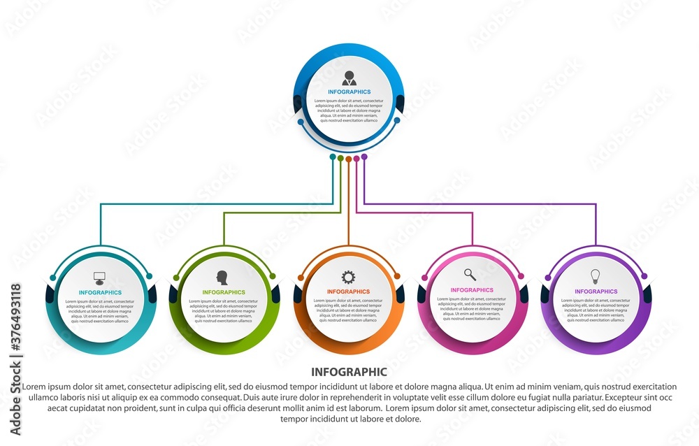 Infographic design organization chart template. Stock Vector | Adobe Stock