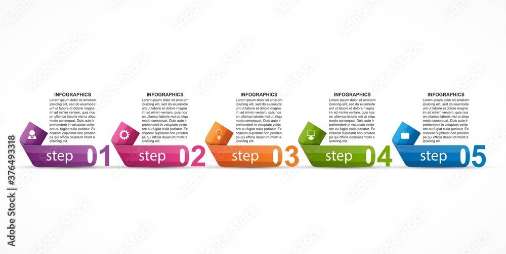 Infographics template with numbers option for business presentations ...