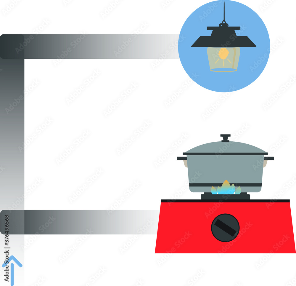2d stove illustration for biogas system Stock Vector | Adobe Stock