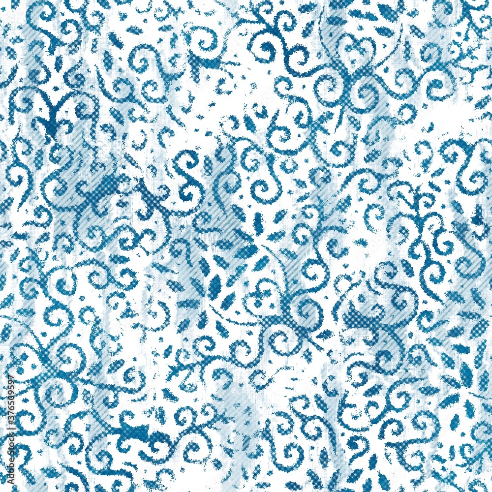 Seamless blue ink pen crosshatch damask blueprint pattern. High quality ...