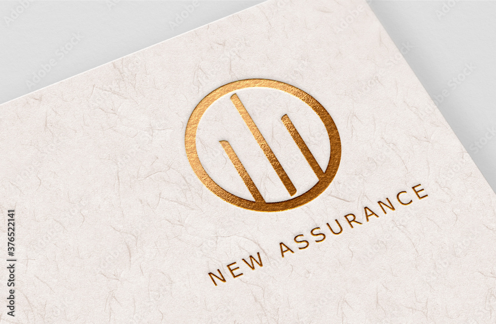 Gold Colour Logo Design In A Paper Sheet Stock Illustration | Adobe Stock