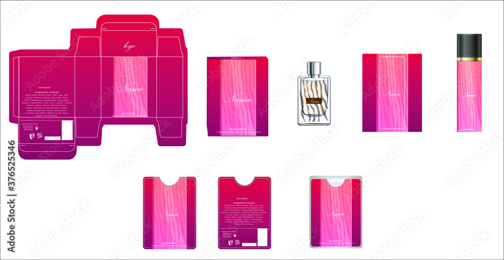 Packaging design, perfume luxury box design template and mock up box ...