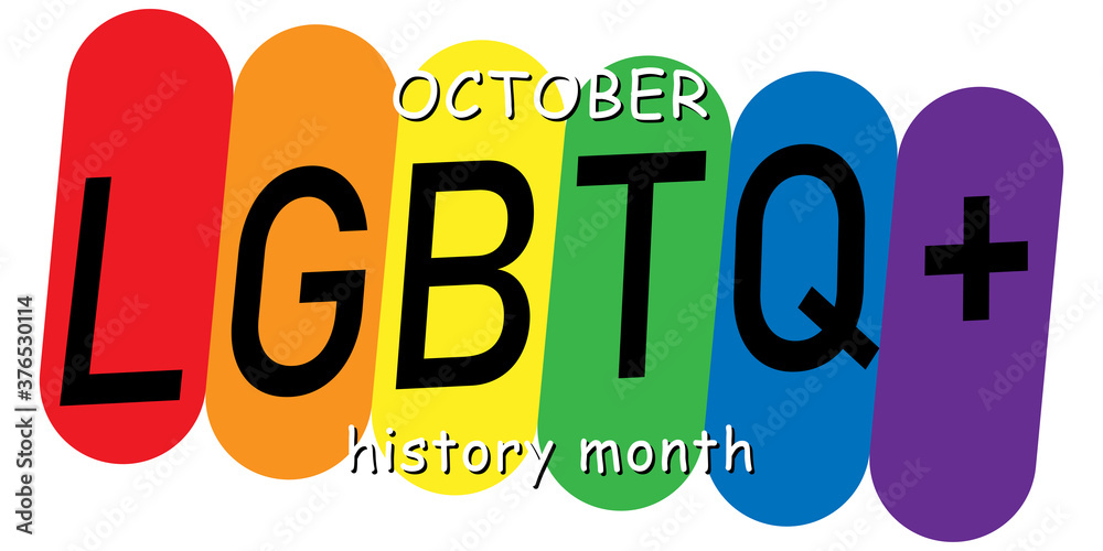 LGBT history month is traditionally celebrated in October. LGBT design ...