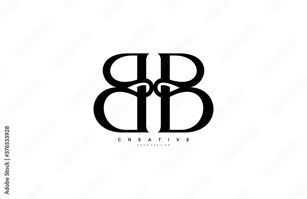 Simple letter BB monogram stylish type design logo Stock Vector | Adobe ...