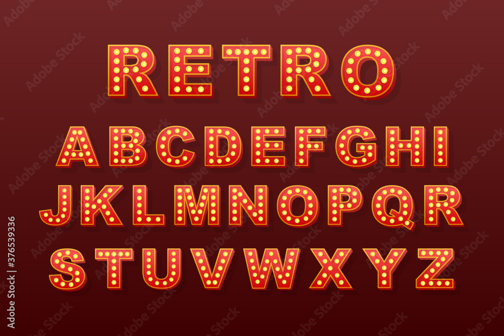 Retro light text, great design for any purposes. Vector retro light ...