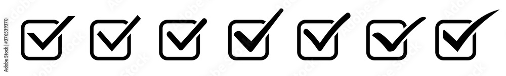 Check Mark Checkbox Square Icon Black | Checkmark Illustration | Tick ...