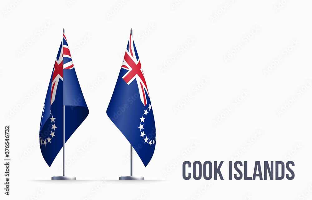 Cook island flag state symbol isolated on background national banner ...