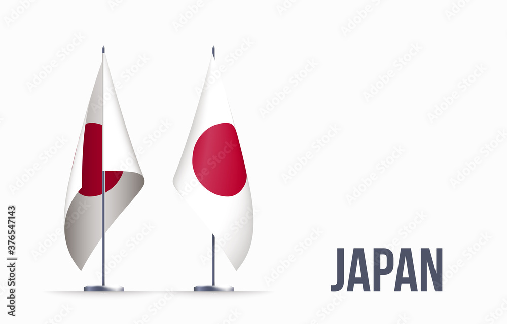 Japan flag state symbol isolated on background national banner ...