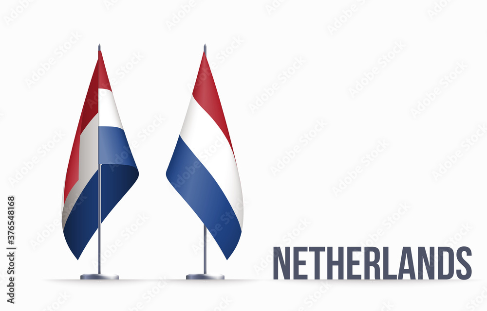 Netherlands flag state symbol isolated on background national banner ...
