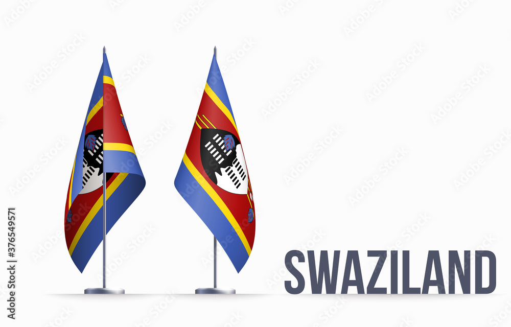 Swaziland flag state symbol isolated on background national banner ...