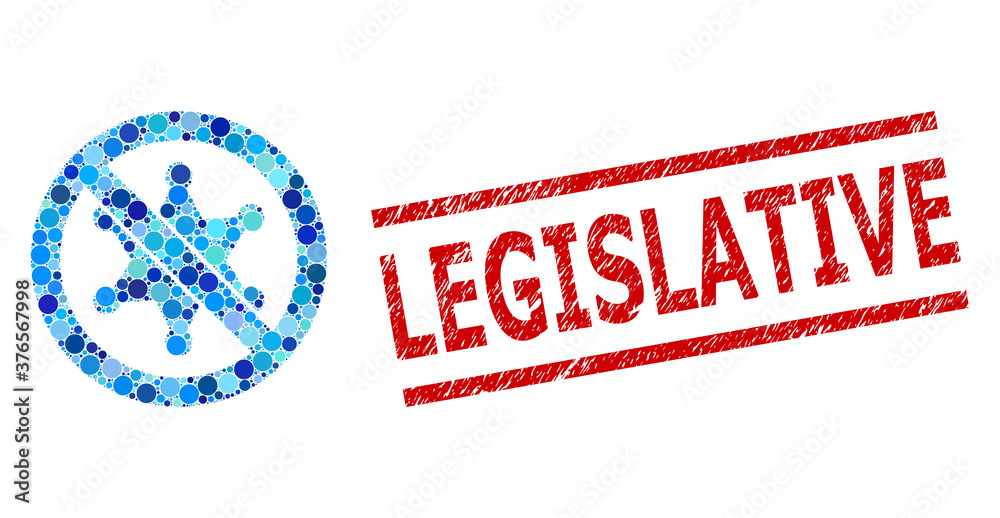 Round dot combination stop sheriff star and LEGISLATIVE rubber stamp ...