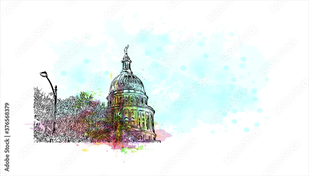 Building view with landmark of Austin is the state capital of Texas, an ...