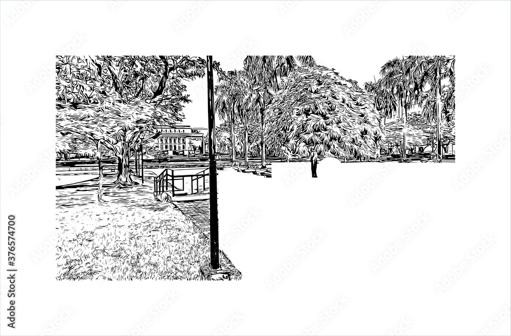 Building view with landmark of Bacolod is a city on the northwest coast ...