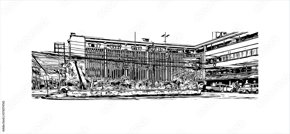 Building view with landmark of Bacolod is a city on the northwest coast ...