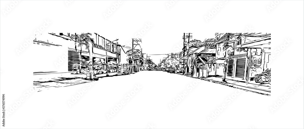 Building view with landmark of Bacolod is a city on the northwest coast ...