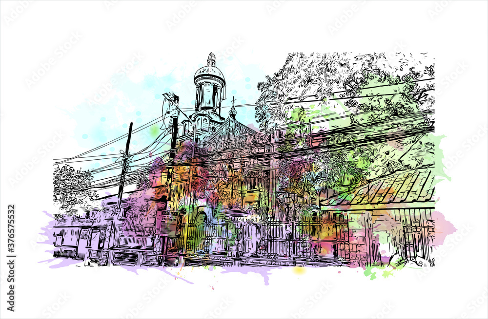 Building view with landmark of Bacolod is a city on the northwest coast ...