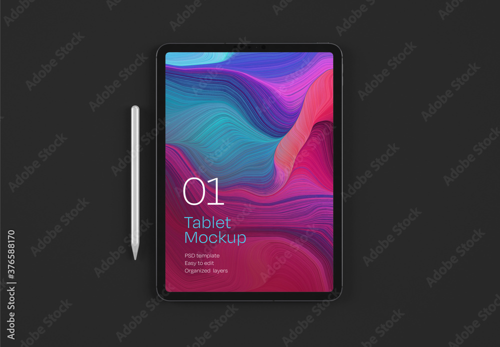 Tablet Mockup for App and Responsive Web Design Stock Template | Adobe ...