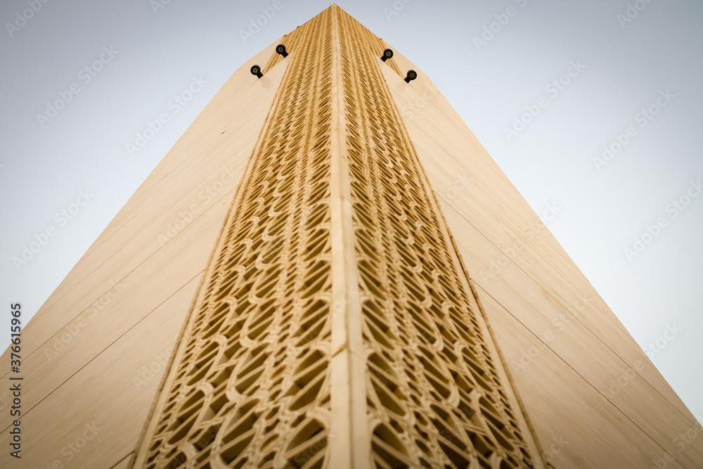 Islamic Mosque Minaret tower, Modern design with sunrise background ...