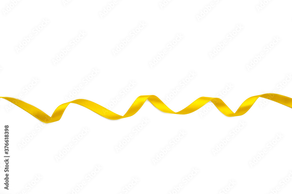 Shiny gold ribbon over white background, design element Stock Photo ...