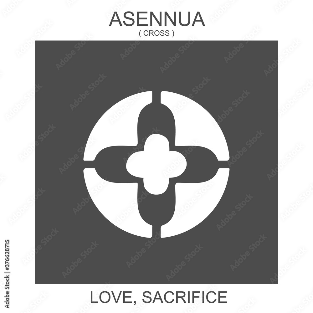 vector icon with african adinkra symbol Asennua. Symbol of love and ...
