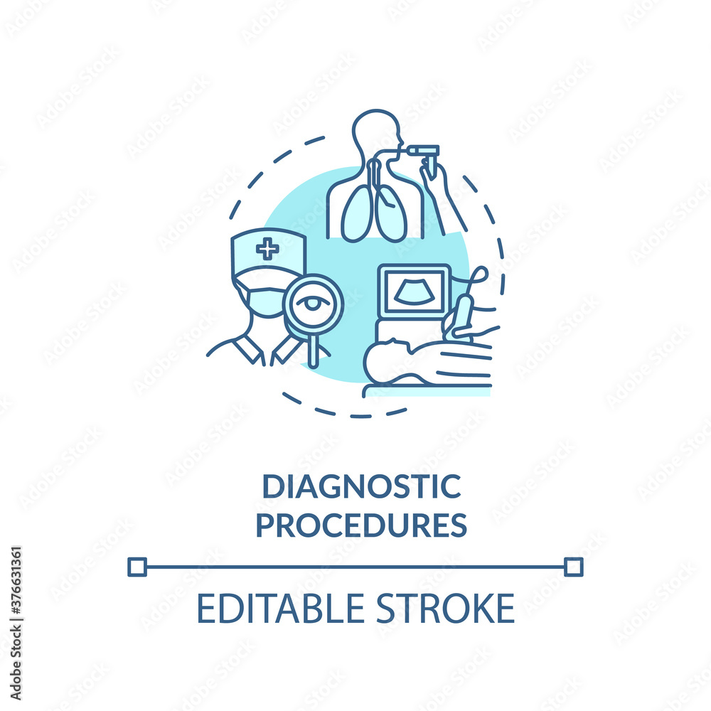 Diagnostic procedures concept icon. Professional medical analysis ...