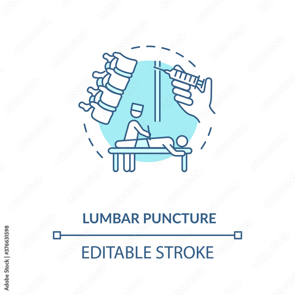 Lumbar puncture concept icon. Central nervous system diseases ...