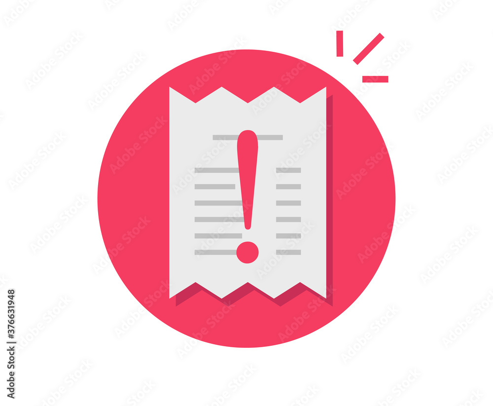 Paying due bill deadline, urgent important payment warning notice icon ...