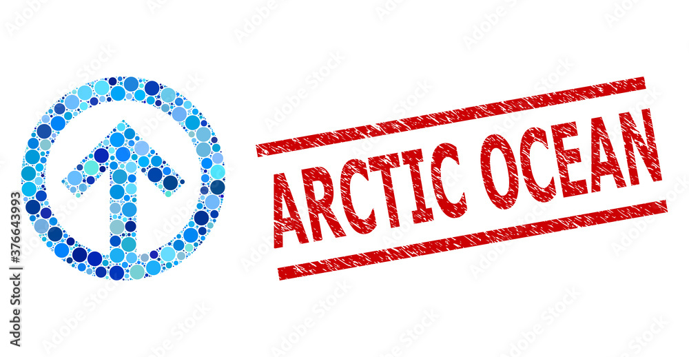 Circle combination direction up and ARCTIC OCEAN corroded stamp seal ...