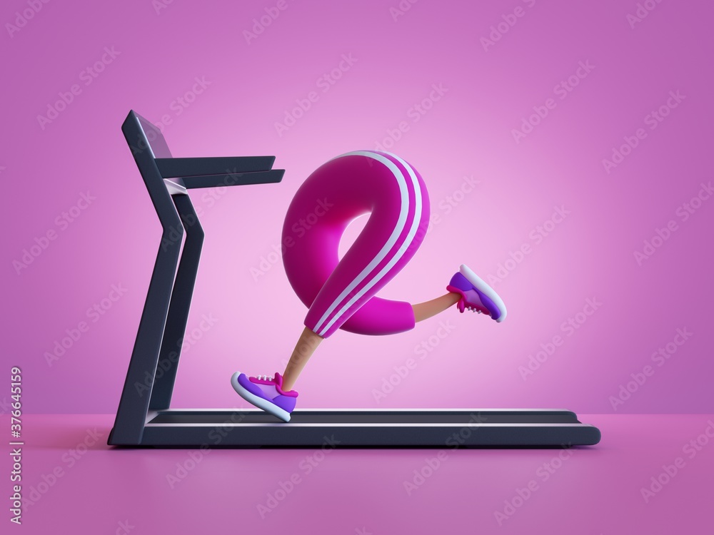 3d render, cartoon character legs run on treadmill, sportive clip art ...