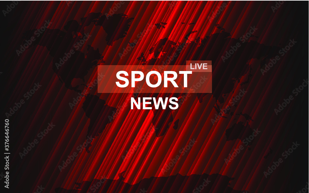 Vector sport news background, banner template, shining red color ...