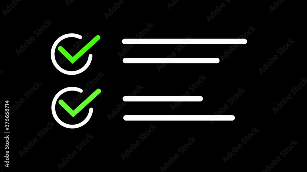 Animation in motion graphics of a check mark symbol. Symbolizing right ...