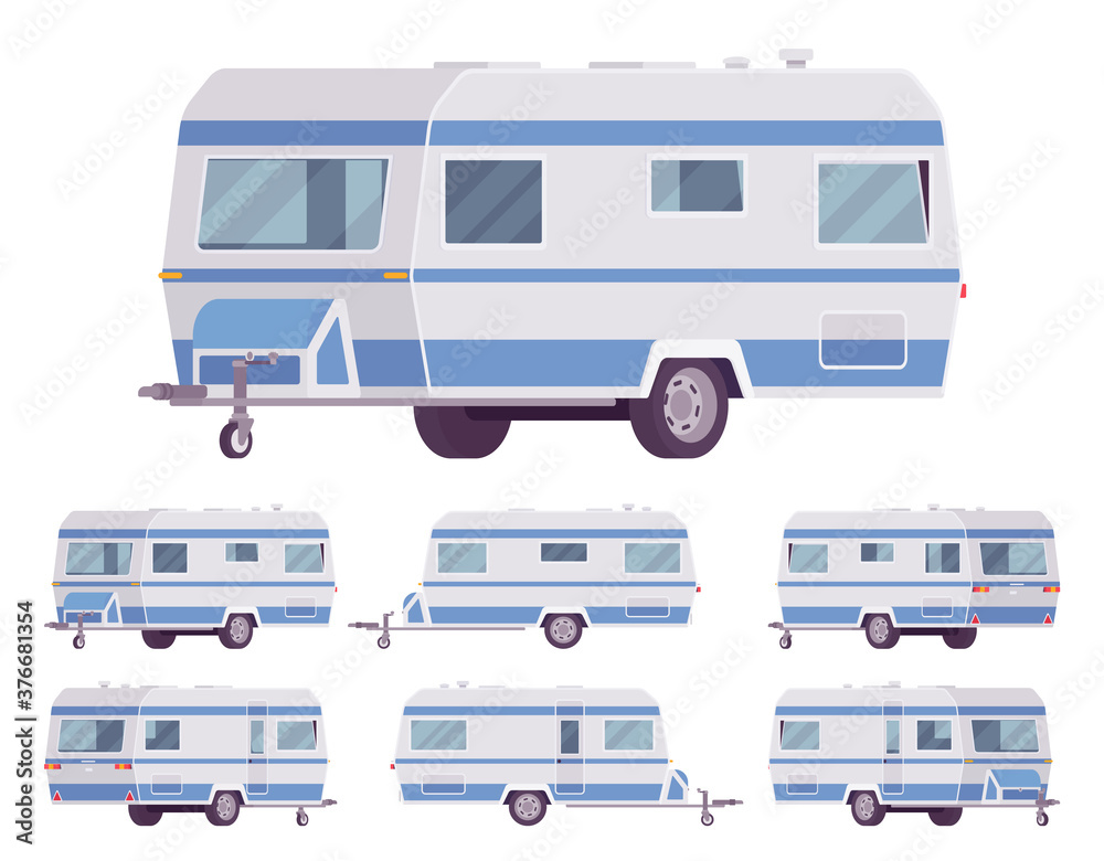 RV vintage style camper, travel trailer for outdoor adventures ...